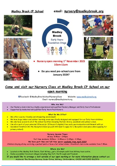 EYFS curriculum - Madley Brook Primary School